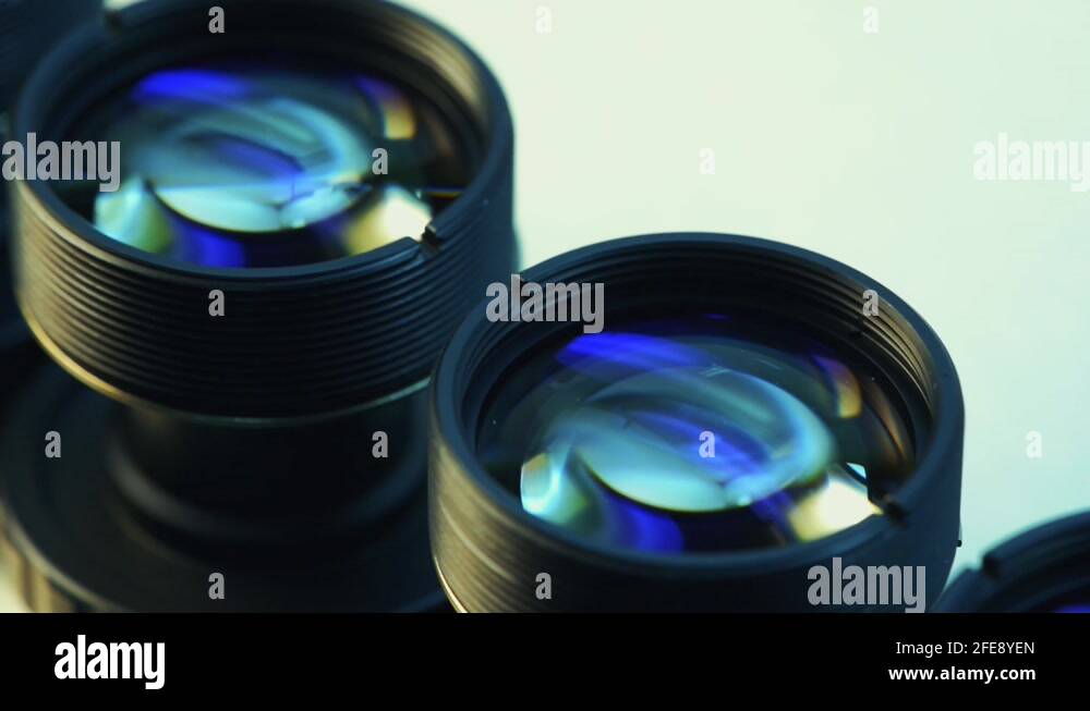 Black lenses laid side by side. Military night vision goggles ...