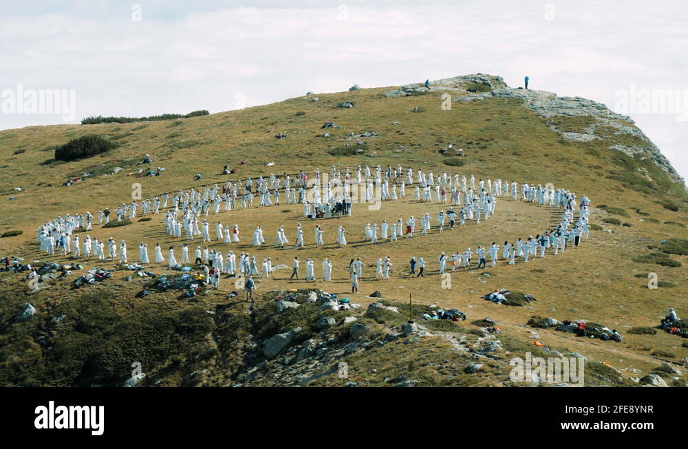 Ritual dance Paneurhythmy, performed on the Rila Mountains near the ...