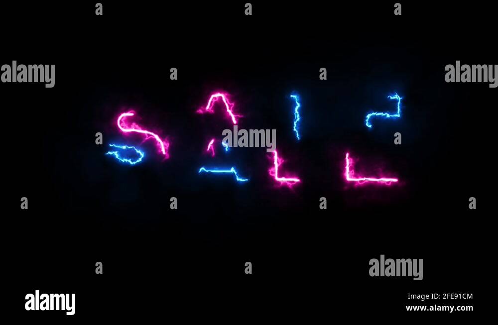 Animated Energy Sale Text with Realistic Energy Line and Fire on Dark ...