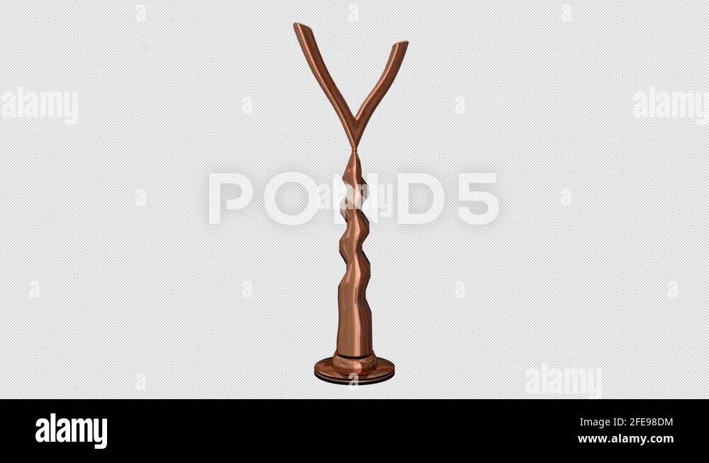 Animated spinning all bronze victory design trophy with twisted handle ...