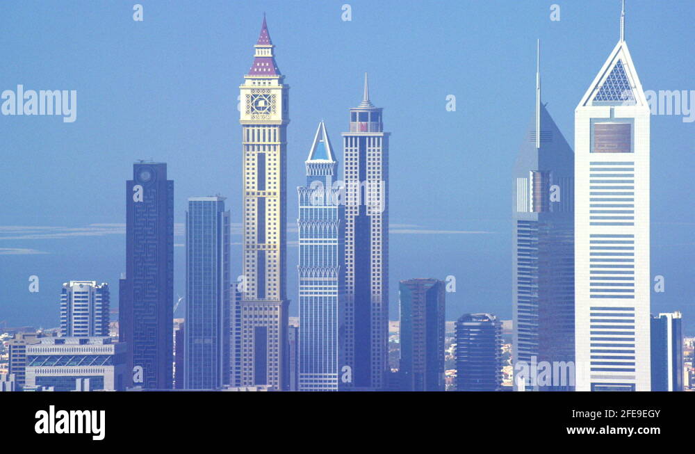 A close up view of Jumeirah Emirates Towers, Al Yaqoub Tower, Dubai ...