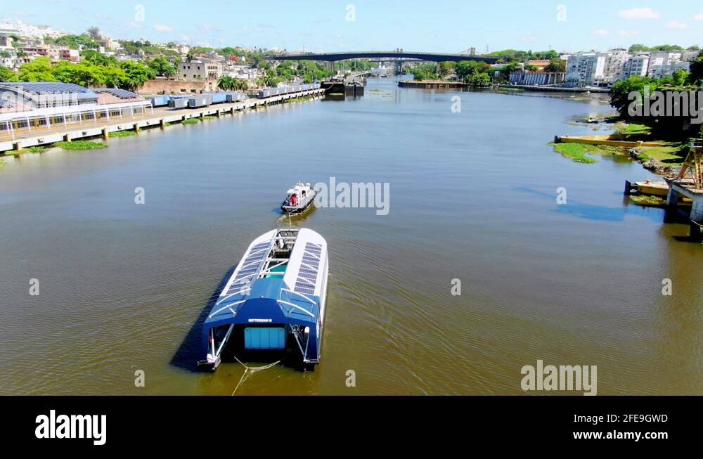 Interceptor 004 navigating the Ozama River, preparing for its garbage ...