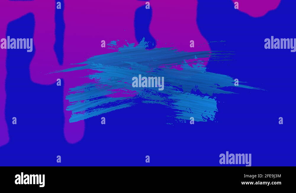 Animation of stroke of blue paint appearing on purple and blue paint ...