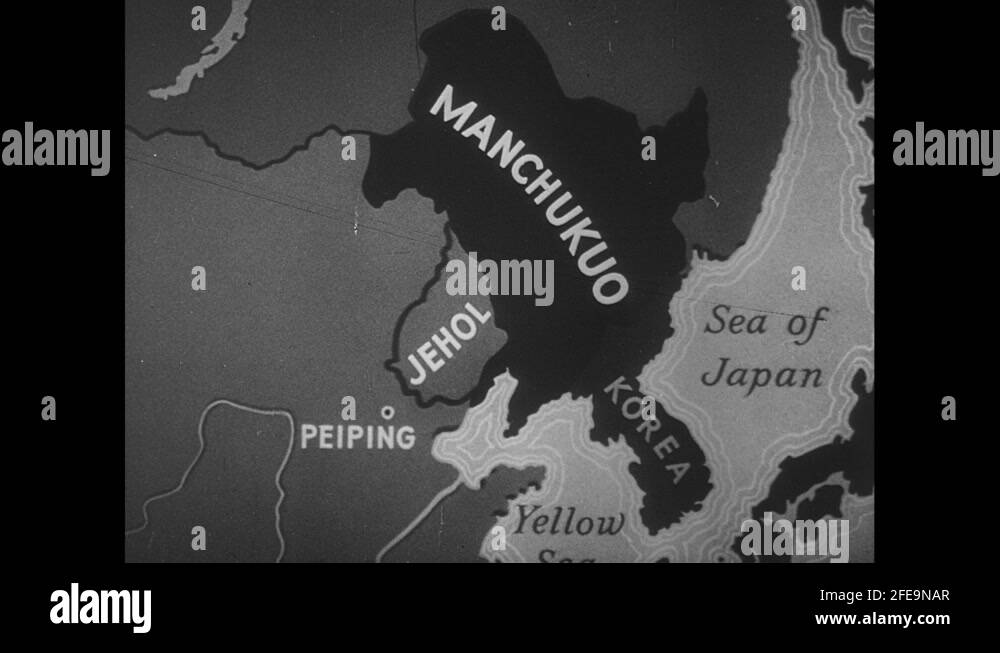 1940s: Map of Asia. Soldiers marching. Politician speaks. Soldiers ...