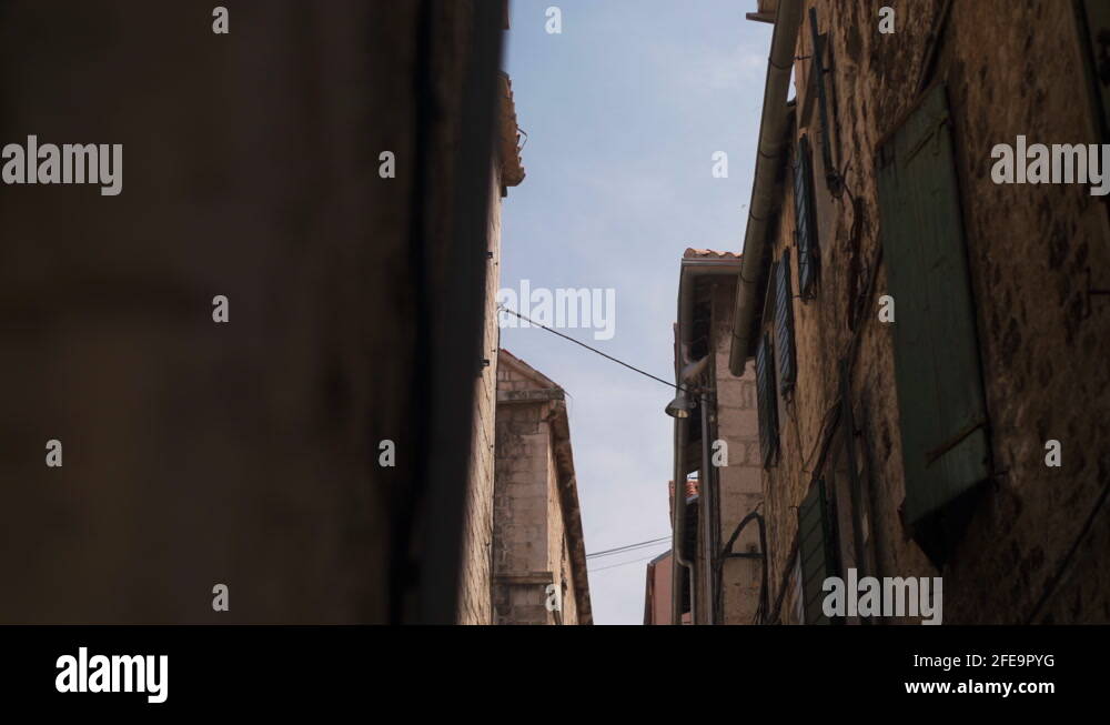 The Ancient roman buildings in a alley in Split old town Stock Video ...
