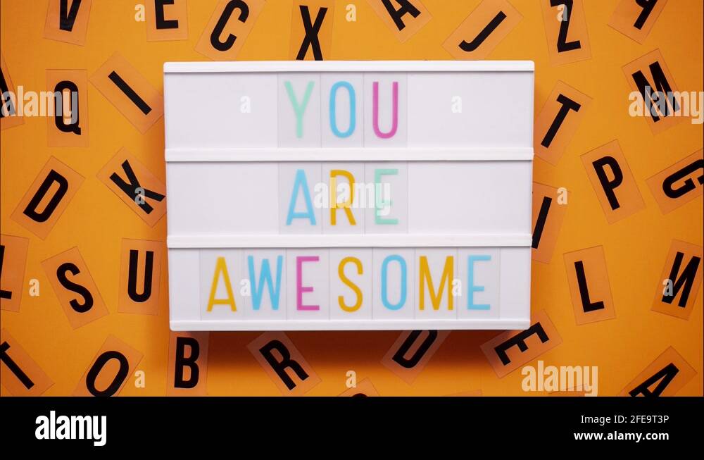 YOU ARE AWESOME Message Sign Board Animation Stock Video Footage - Alamy