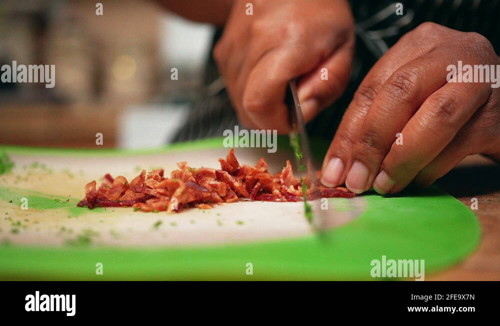 Chopping fried bacon Stock Videos & Footage - HD and 4K Video Clips - Alamy