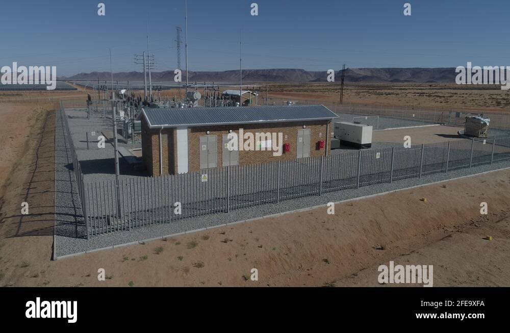 The substation of a solar farm near Aggeneys in the South African Stock ...
