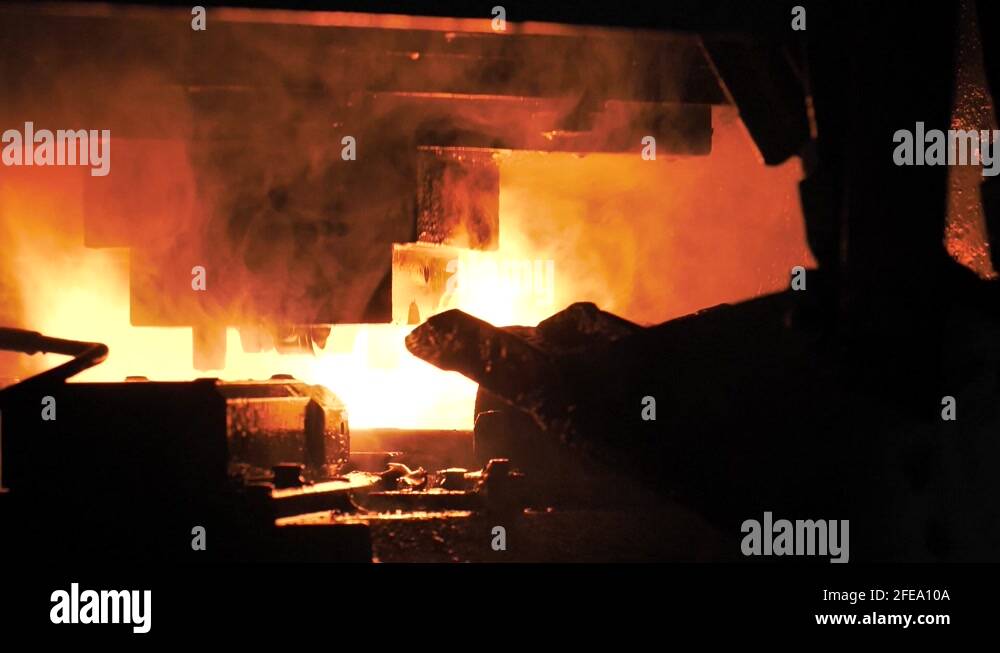 Metallurgical furnace for melting metals. Metallurgical industry Stock ...