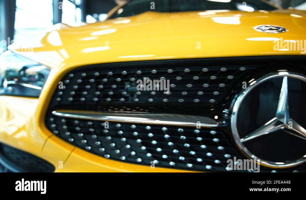 Radiator grille of the new car with the logo. Car design element ...