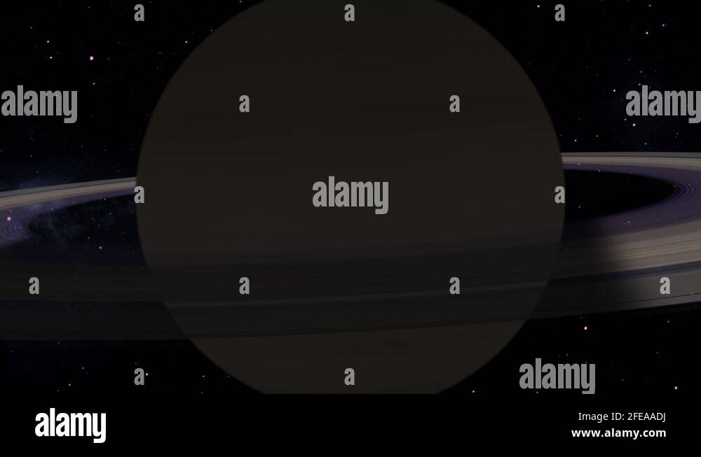 3D Animation: Closeup backward rotation around Saturn planet from ...
