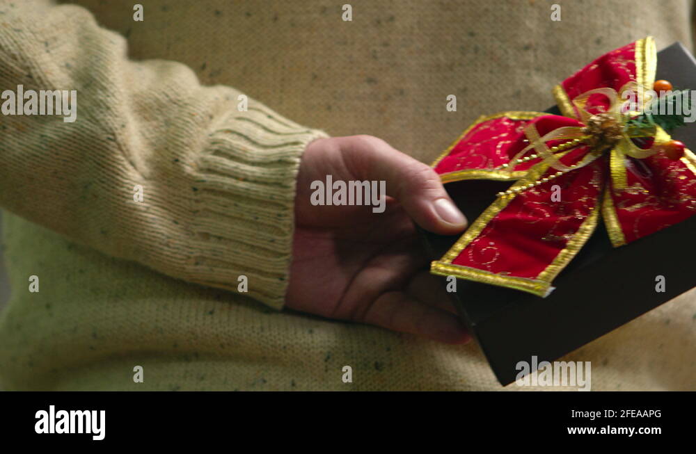 Beautiful woman hide behind back the present box Stock Videos & Footage ...