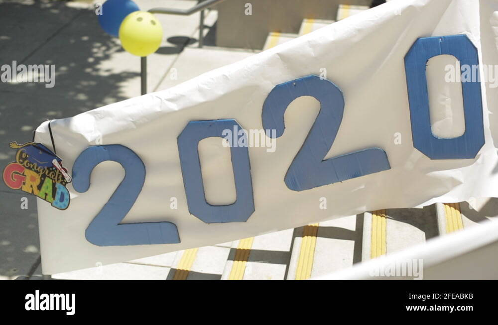 2020 Graduation Sign on Front Steps of Elementary School Stock Video ...