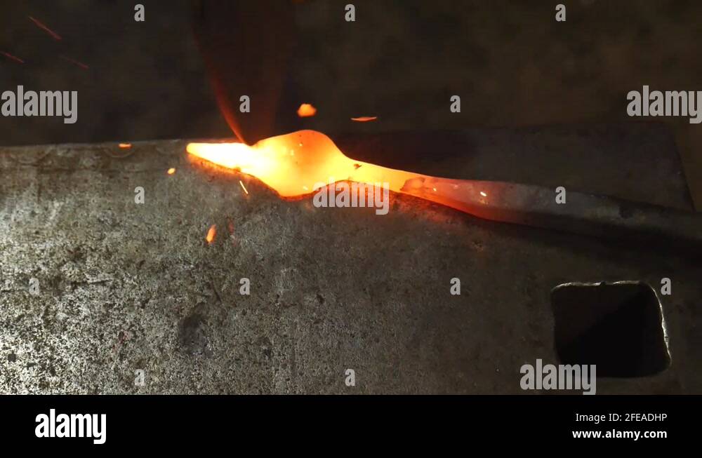 A Blacksmith Forging a Leaf and adding Hammer Texture to the Blacksmith ...