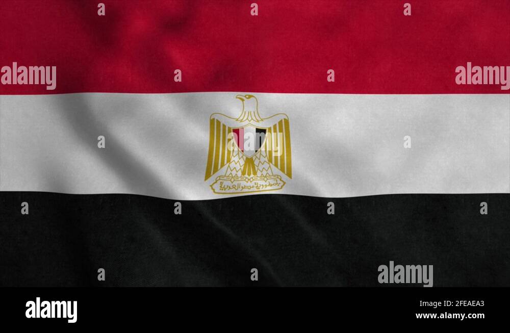 Egypt flag waving in the wind with high quality texture in 4K National ...