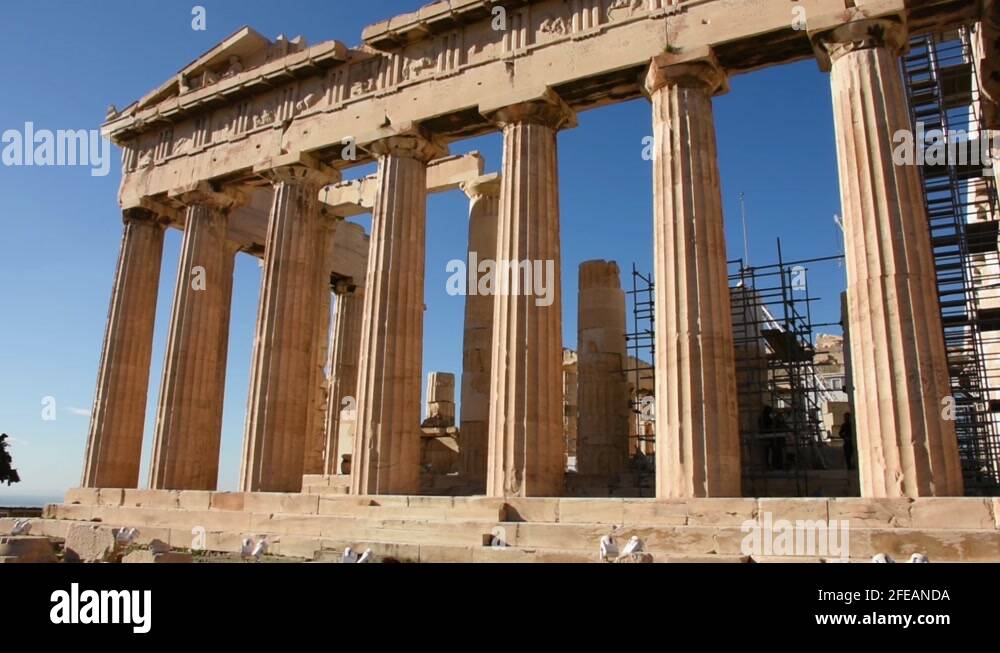 The Parthenon building in Acropolis of Athens,dedicated to the goddess ...