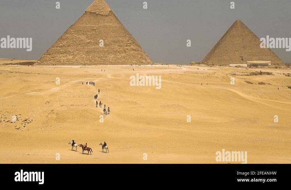 Egyptian pyramids at giza plateau unesco world heritage site Stock ...
