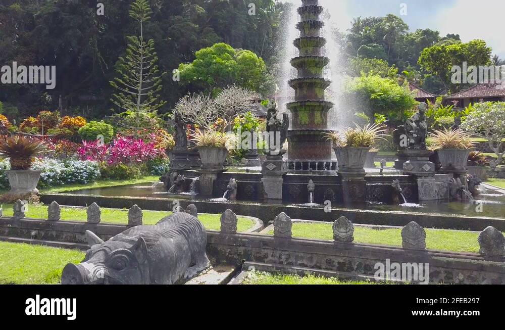 Traditional Balinese architecture, an ancient fountain in Bali ...