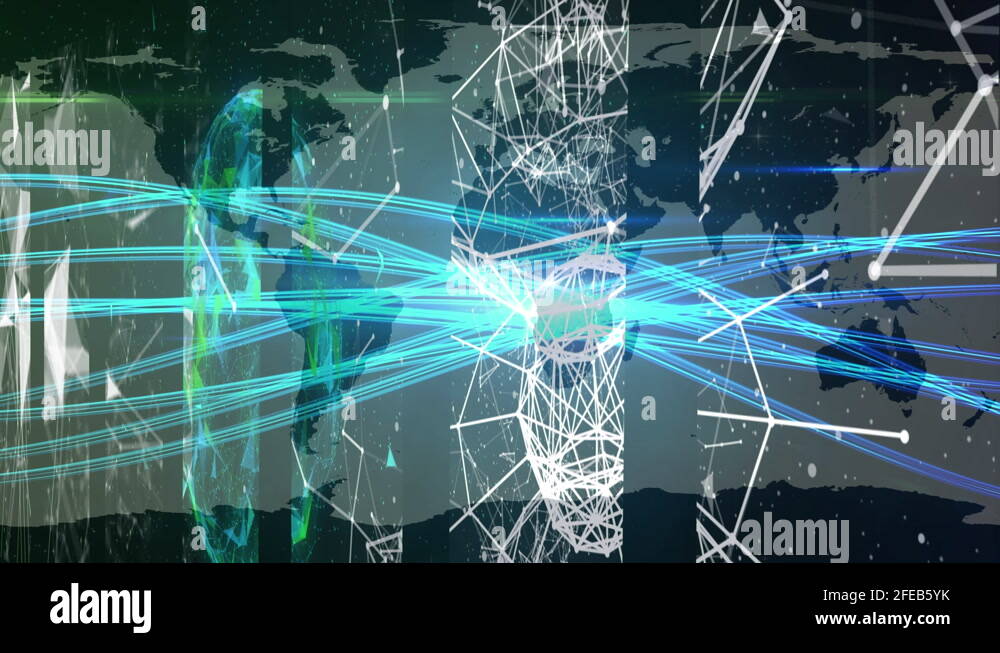 Network connections against world map Stock Videos & Footage - HD and ...