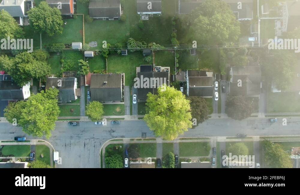 Overhead aerial view houses street Stock Videos & Footage - HD and 4K ...