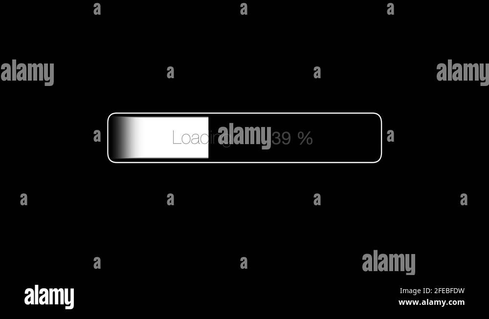 Loading Bar Animation On Black Screen. Visualize Progression For File ...