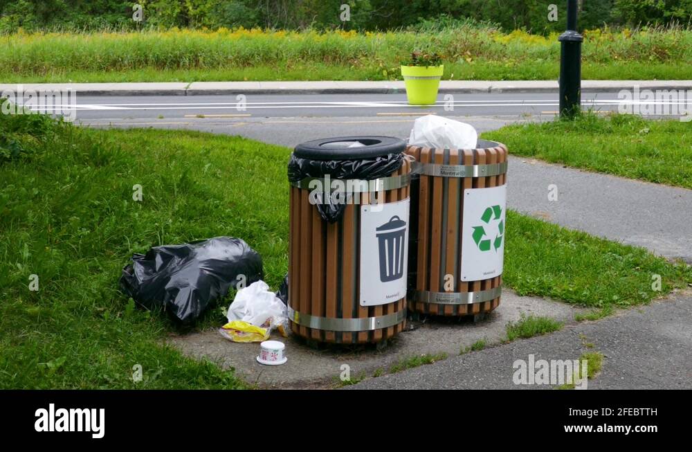 Garbage bin can isolated container recycling environment full Stock ...