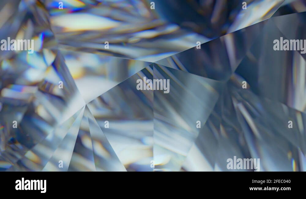 Close up of the faces of a diamond showing the refraction and ...