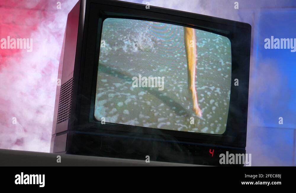 Baywatch Show Intro Playing on a Retro CRT TV Stock Video Footage - Alamy