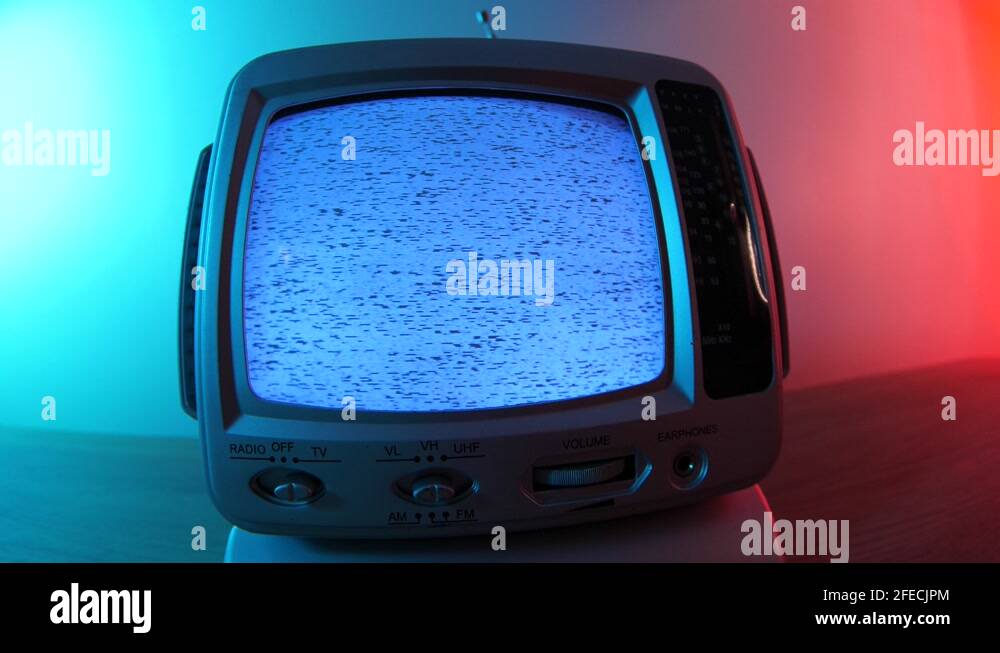 Old 80s 90s TV With Static Noise on the Screen Retro Television Stock ...