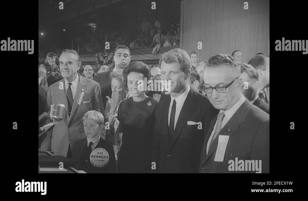 1960s: 1964 Democratic Convention with crowds cheering for Robert ...