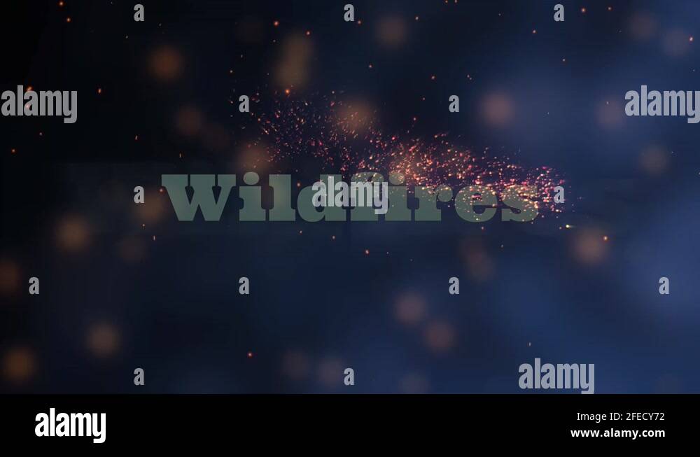 Wildfire text animation with burning letters that turn to ash and ...