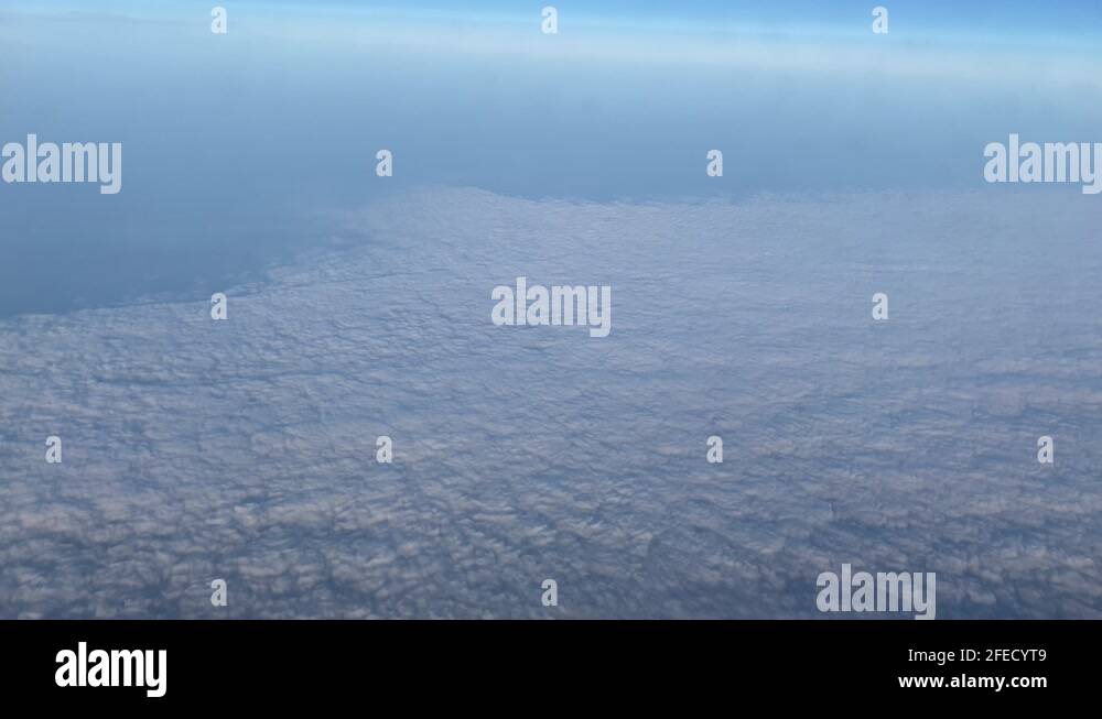 Extremely high bird's eye view, skyline, airplane flight, beautiful ...