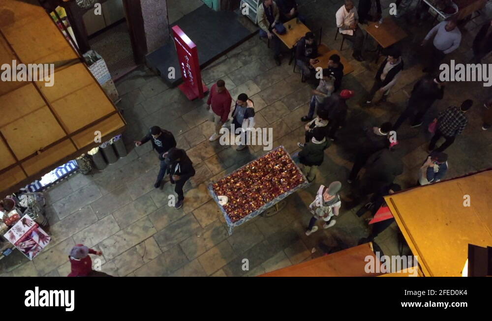 Street food sellers and top view of Medina in Morocco Stock Video ...