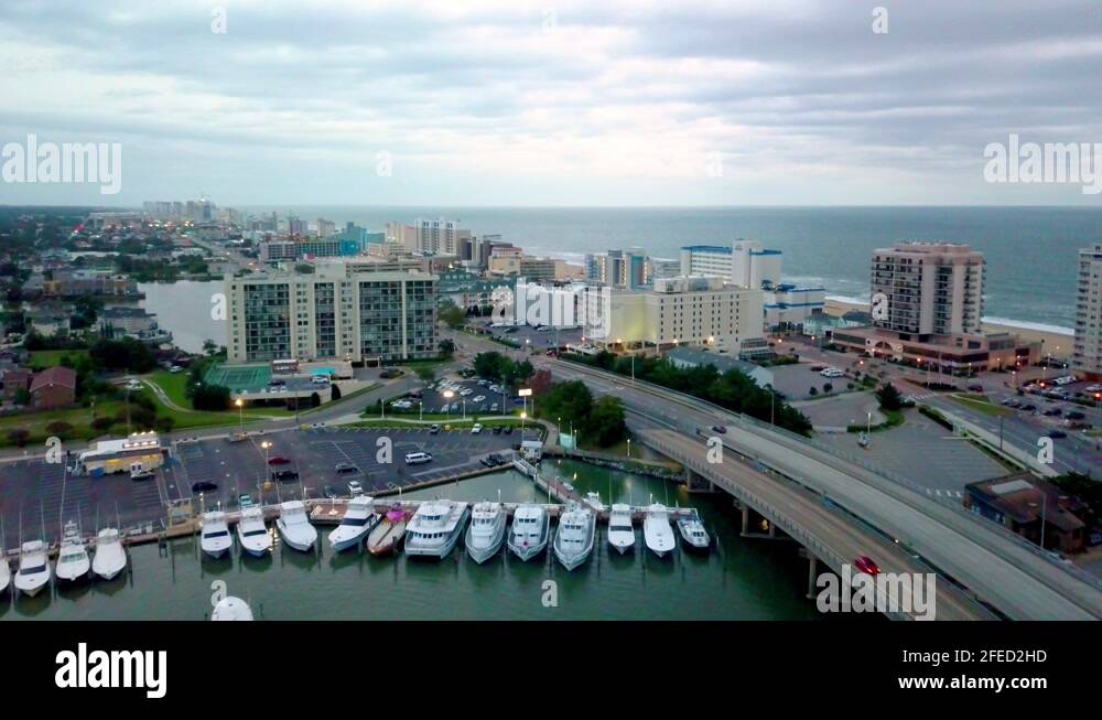 Marina Along Virginia Beach Virginia Beachfront in 4k Stock Video ...