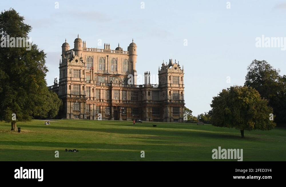 A view of the historic Wollaton Hall on the grounds of Wollaton Park in ...