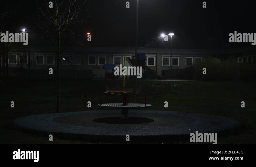 Empty Playground at Night -Static Shot in soft Blue Light Stock Video ...