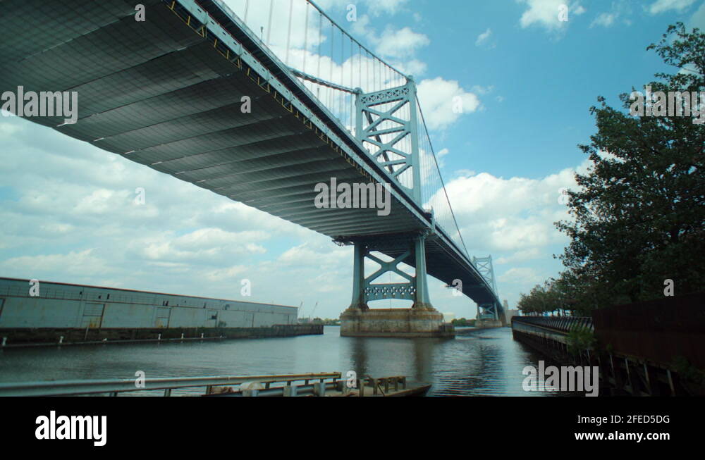 The Benjamin Franklin Bridge in Philadelphia crossing the Delaware ...