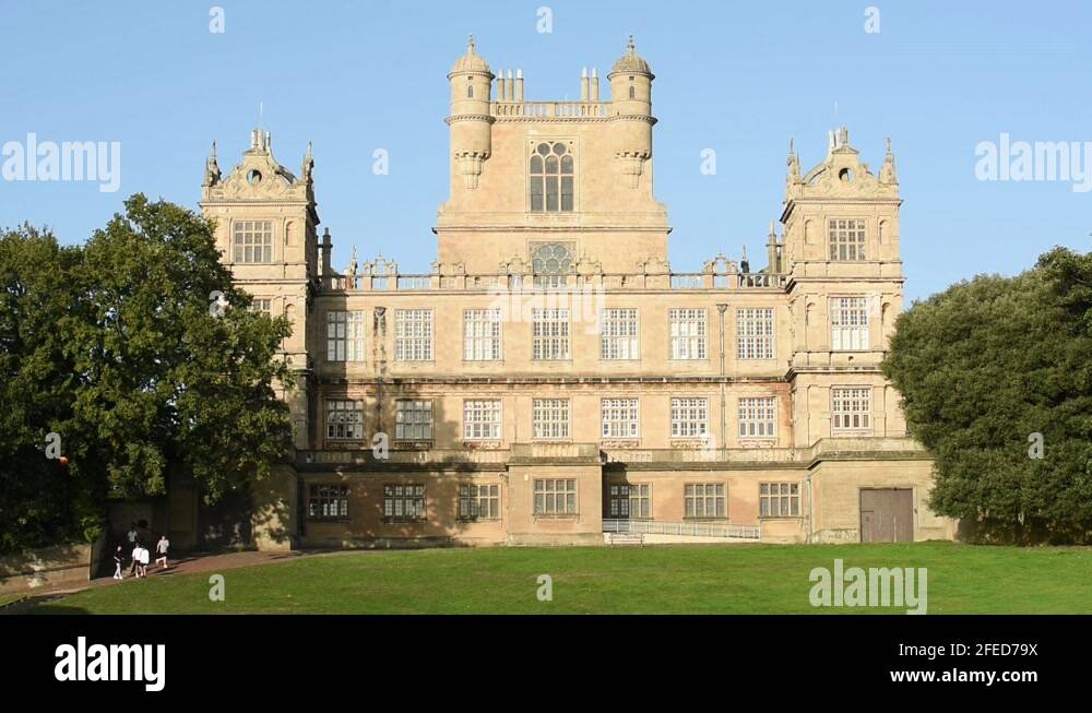 A view of the historic Wollaton Hall on the grounds of Wollaton Park in ...