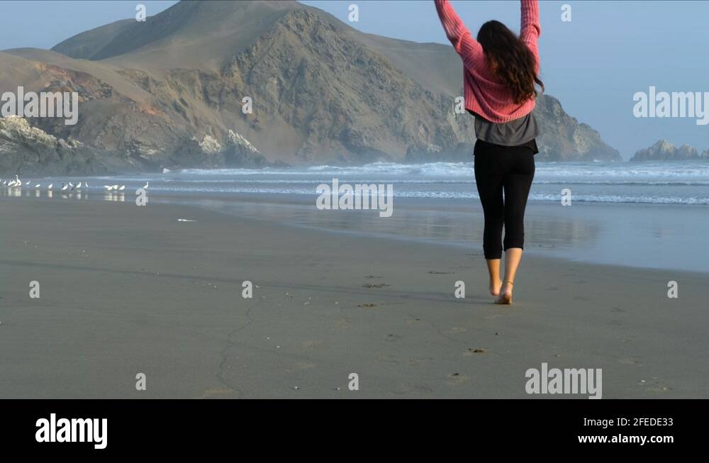 Woman walking away beach Stock Videos & Footage - HD and 4K Video Clips ...