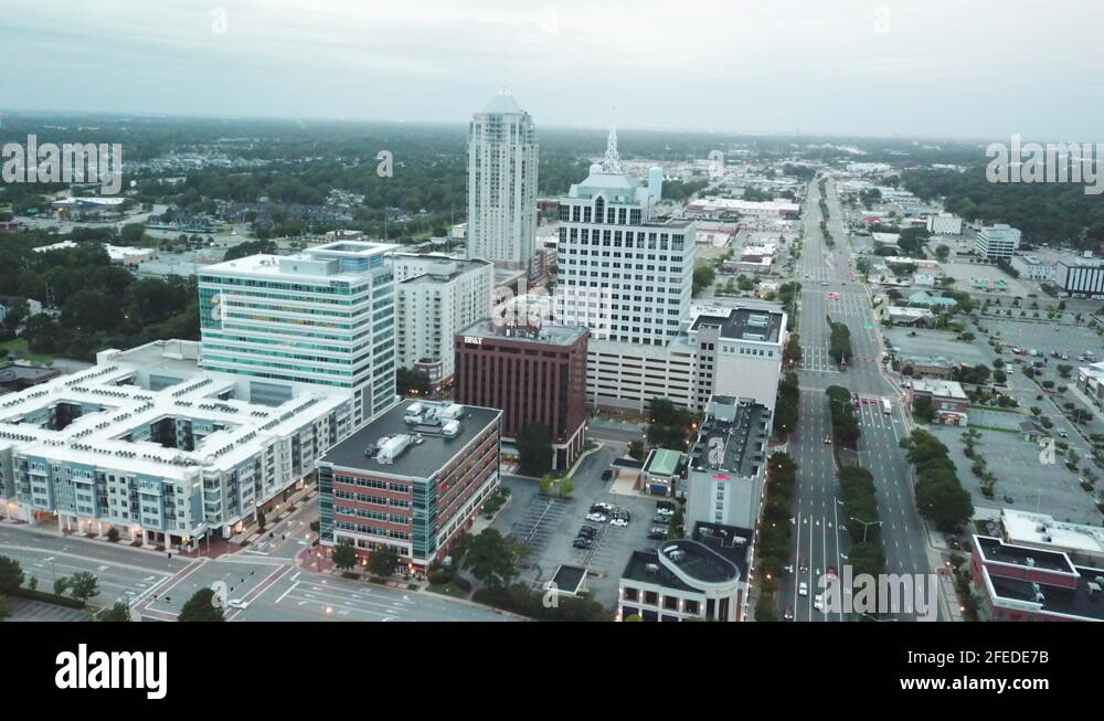 Virginia Beach, Virginia Beach Town Center Aerial Pull Out in 4k Stock ...