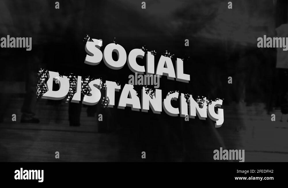 Social distancing text against people walking Stock Video Footage - Alamy