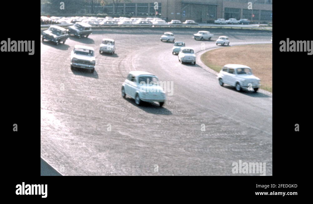 1950s: Cars drive around test track near Fiat plant Stock Video Footage ...