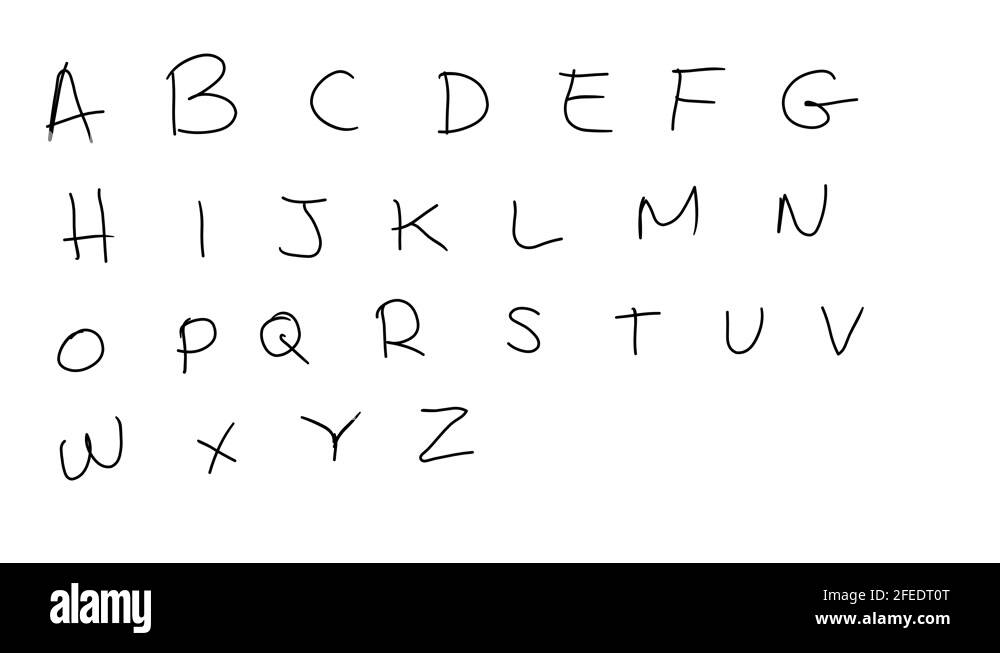 Alphabet Letters Hand Drawn Doodle Scribble Animation Sketch Stock ...