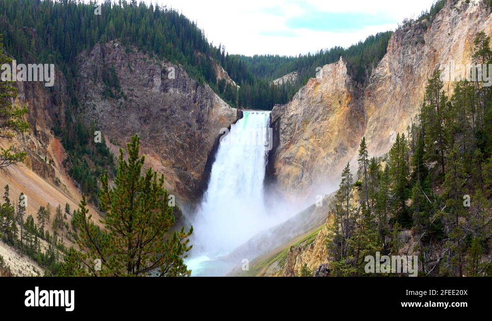 Lower falls in the grand canyon of yellowstone Stock Videos & Footage ...