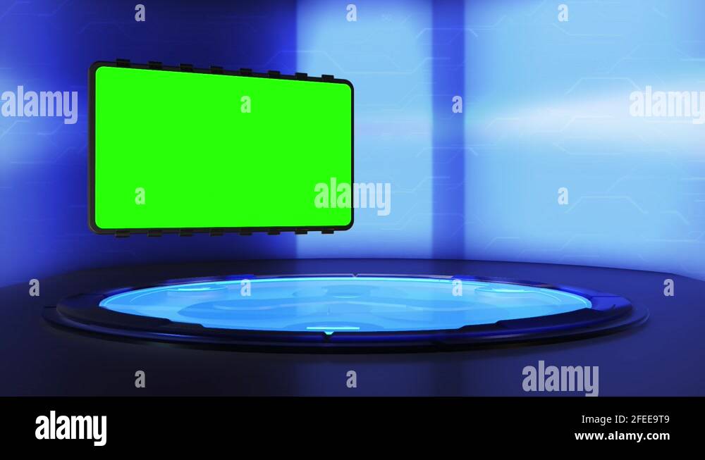 Platform News Studio Green Screen LOOP Stock Video Footage - Alamy