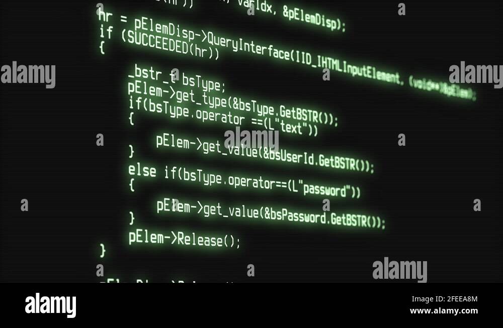 Hacker Attack Detected On Screen Computer Screen With Hacking Program Code Stock Video Footage