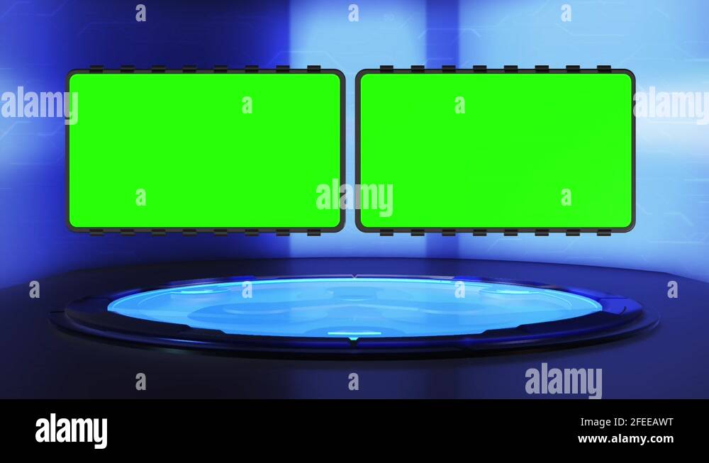 Platform News Studio Green Screen LOOP Stock Video Footage - Alamy