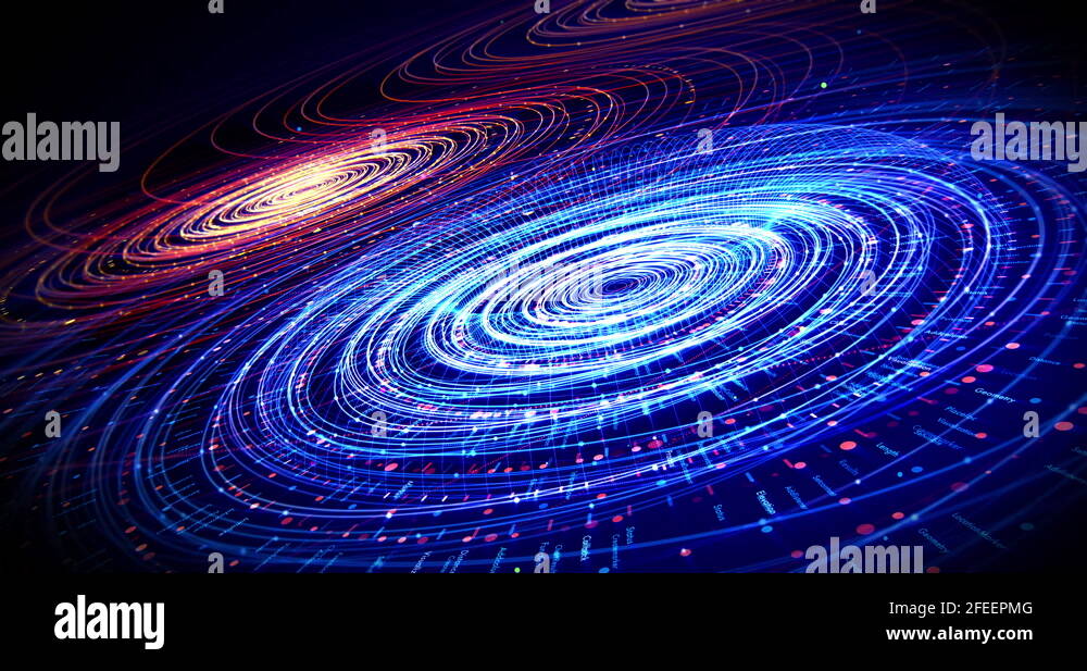 Abstract Digital Background Animation. Colorful Lines Slowly Moving ...