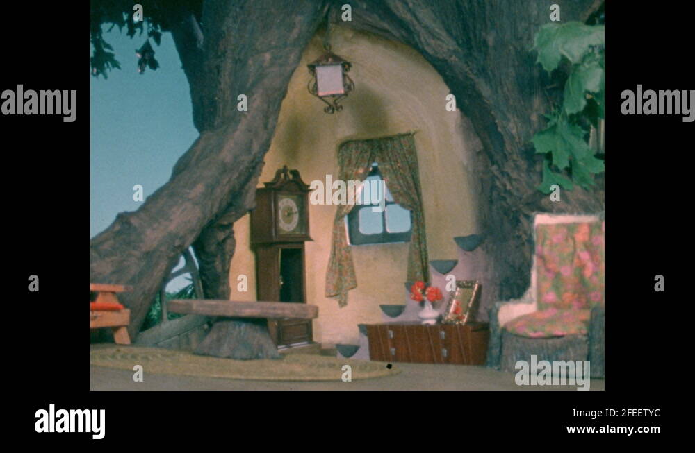 1970s: Mouse puppets descend stairs and talk in living room. Mouse ...