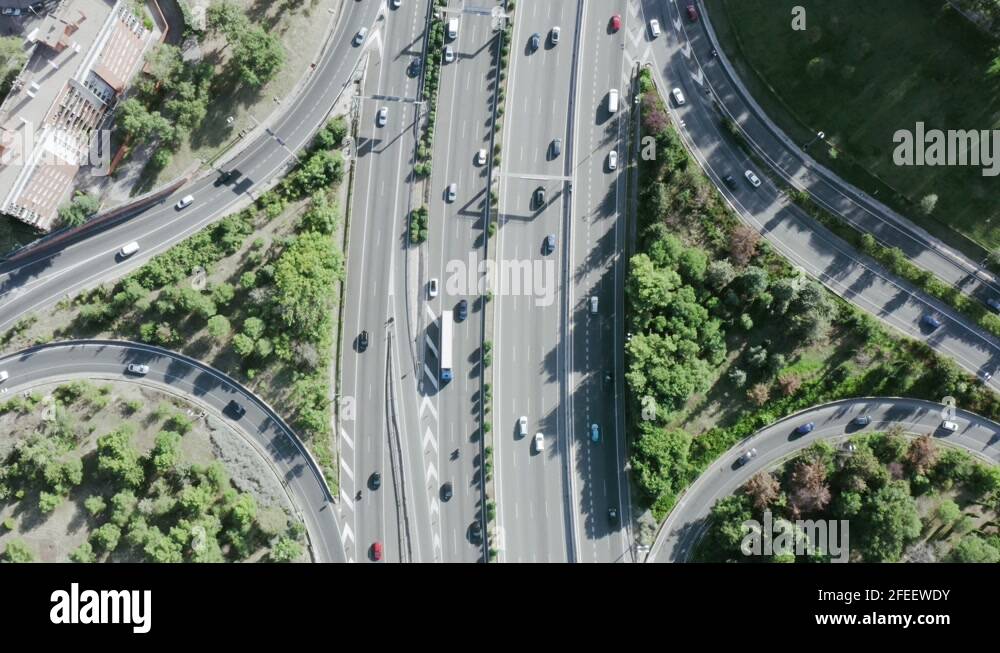 general angular plane drone traveling straight ahead in road air with ...